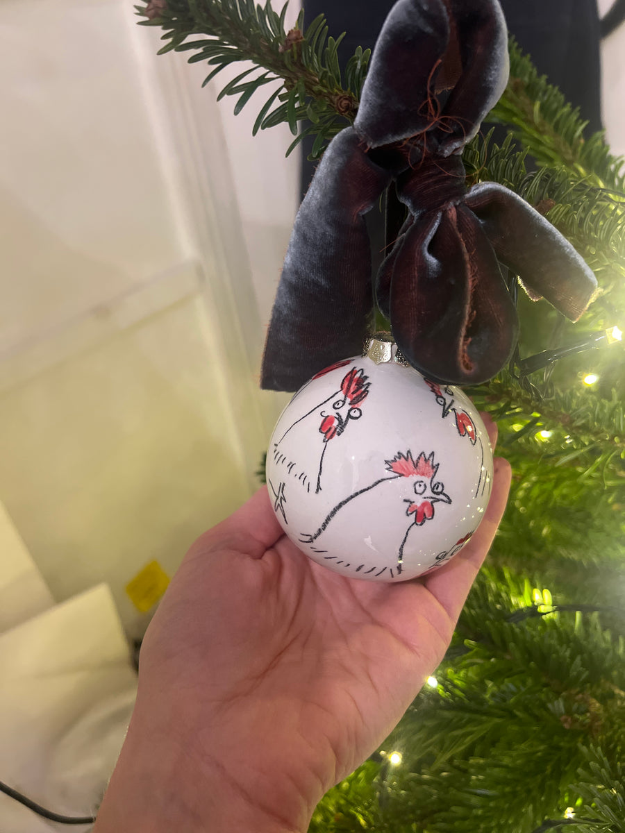 A Pair of CHICKENS Ceramic Decorations No's 5 & 6 – The Holly Frean Shop